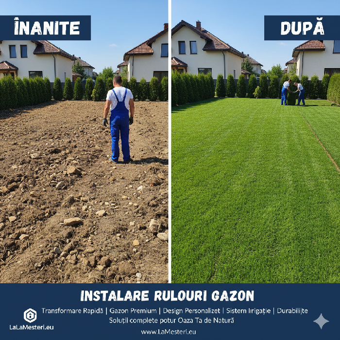 Instalare rulouri gazon – montaj profesional și gazon verde instant ...